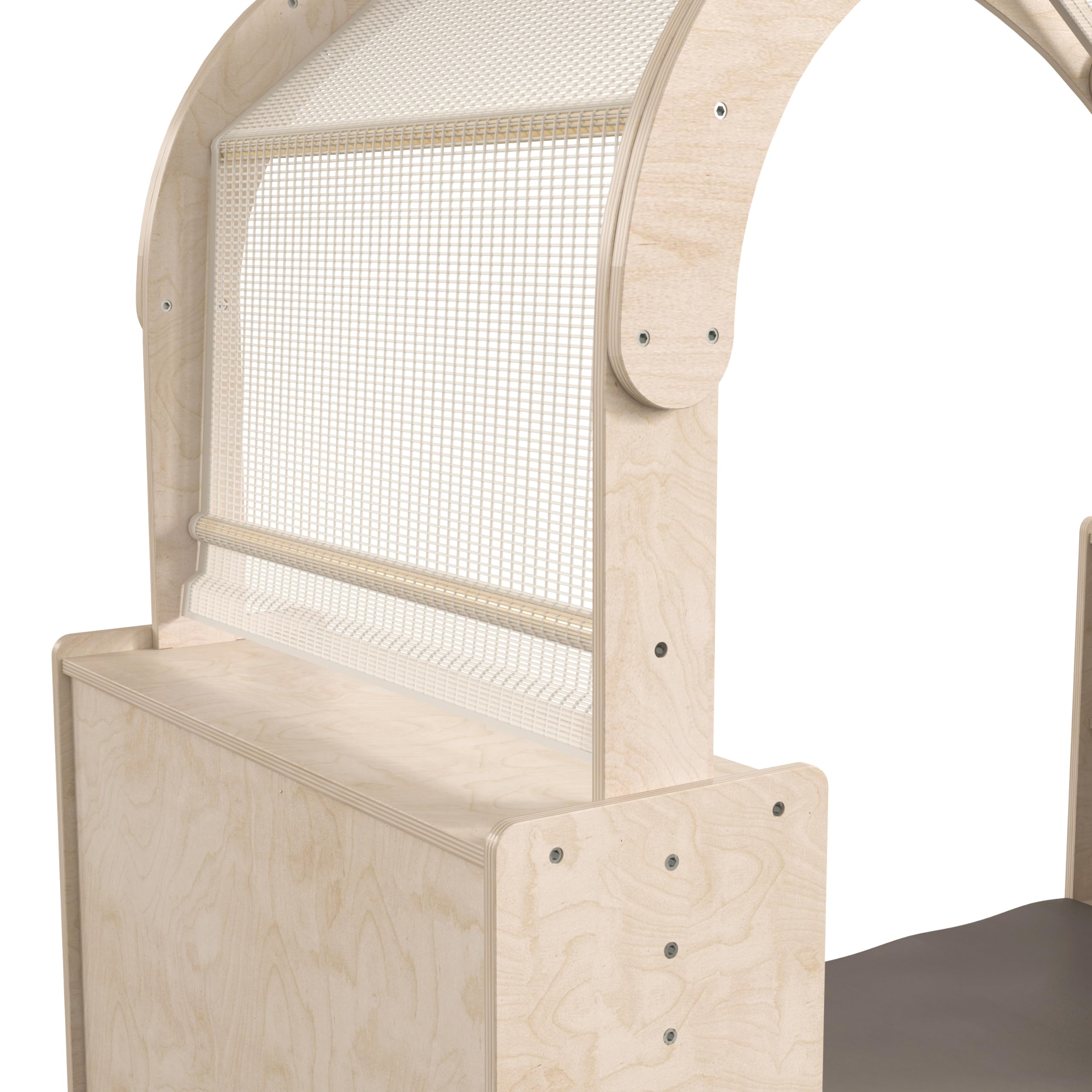 Classroom Essentials Commercial Grade Wooden Quiet Corner Reading Nook with Two Storage Shelf Units and Canopy-Green Guard Certified Wood