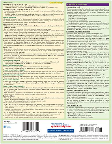 German Grammar: Quickstudy Laminated Reference Guide (Quick Study Academic)
