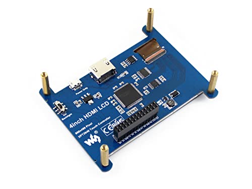 waveshare 4inch Resistive Touch Screen LCD Compatible with Raspberry Pi 4B/3B+/3A+/2B/B+/A+/Zero/Zero W/WH/Zero 2W CM3+/4 480×800 Resolution HDMI IPS Low Power Consumption Supports Windows