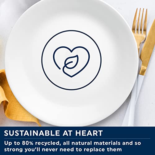 Corelle Dinnerware Set (4pc Set, Mystic Gray)-Set for 4 | Includes 4 x Side Plates | 80% Recycled Glass | 3 X More Durable, Half the Space & Weight of Traditional Ceramic