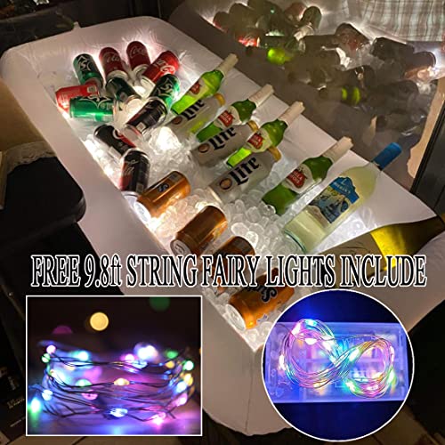 Inflatable Serving Bars Ice Buffet Salad Serving Trays Food Drink Holder Cooler Containers Indoor Outdoor BBQ Picnic Pool Party Supplies Cooler Drain Plug,Ice Tray Food Drink Containers for Summer Par