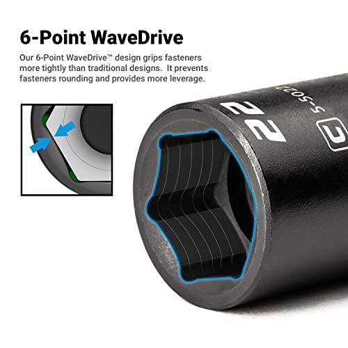 Capri Tools Deep Impact Socket, 3/8-Inch Drive, 6-Point, Metric (24 mm)