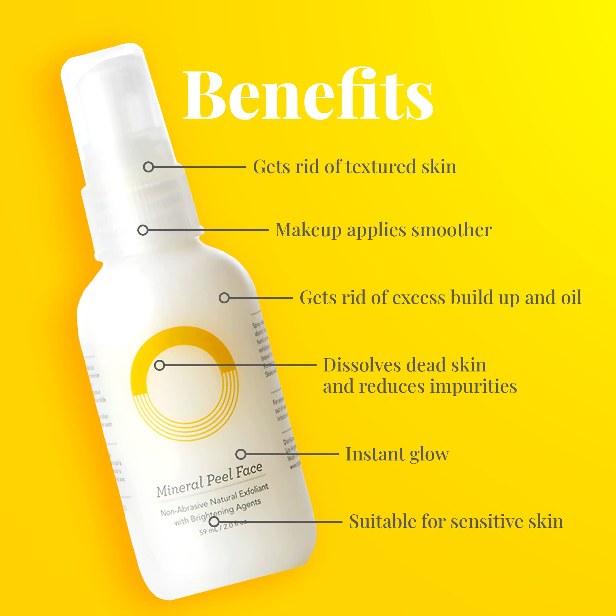 ORG Peel Off Face Cleanser for Gentle Exfoliation and Glowing Skin - Korean Sensitive Skincare - Pore Minimizer Brightening Agent Cruelty Free Natural Formula 2oz