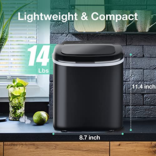Countertop IceĀ Maker 6 Mins 9 Bullet Ice, 26.5lbs/24Hrs, Portable Ice Maker Machine with Self-Cleaning, Bags, Ice Scoop, and Basket, for Home/Kitchen/Office/Party
