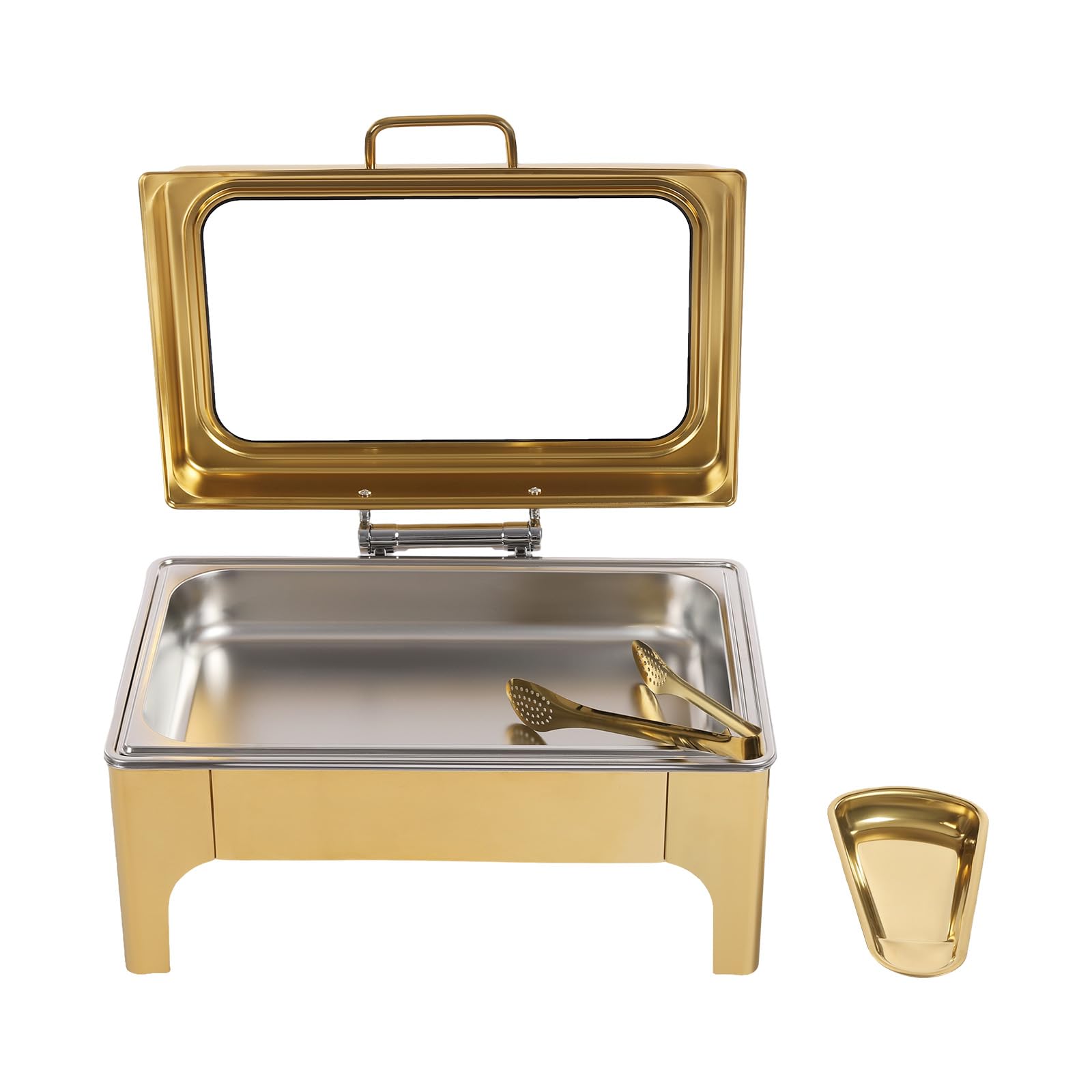 Chafing Dishes for Buffet, 10.5QT Rectangular Stainless Steel Chafing Dish Buffet Set with Glass Lid, Chafers and Buffet Warmers Sets for Catering Events Parties Weddings Dinners