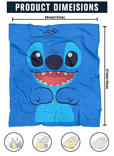 Exacmos Cartoon Flannel Throw Blanket for Home Couch, Bed and Sofa 50"x60" Suitable for All Season