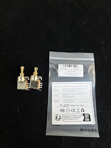 FLEOR 2pcs A250K Push Push Guitar Pots Short Copper Split Shaft Audio Taper Potentiometers