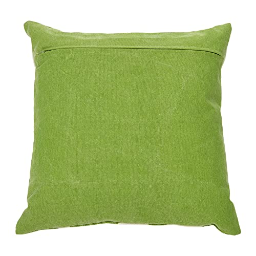 Creative Co-Op Cotton Canvas Printed Embroidery Pillow, 20" L x 20" W x 2" H, Multicolor