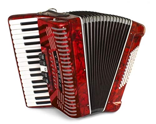 HOHNER 1305-RED Hohnica 72 Bass 34-Key Entry Level Piano Accordion Range G to E
