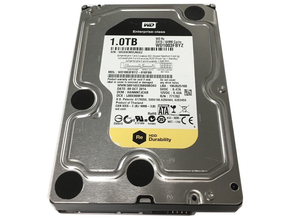 Western Digital RE WD1003FBYZ 1TB 7200RPM 64MB Cache SATA 6.0Gb/s 3.5 inches Enterprise Internal Hard Drive w/3 Year Warranty (Renewed)