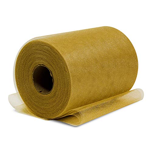 Expo International Premium Shiny Tulle Spool of 6-inch X 100 Yards | Gold