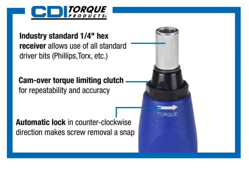 CDI Torque 401SM Micro Adjustable Torque Screwdriver, Torque Range 5 to 40-Inch Pounds, 1/4-Inch