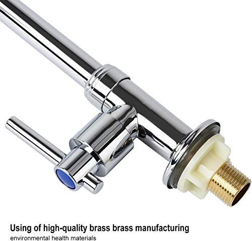 Cold Water Faucet Only, High Arc Single Handle One Hole Faucet for Kitchen Garden Bar Outdoor Boat Camper(Free Cold Water Supply Lines)