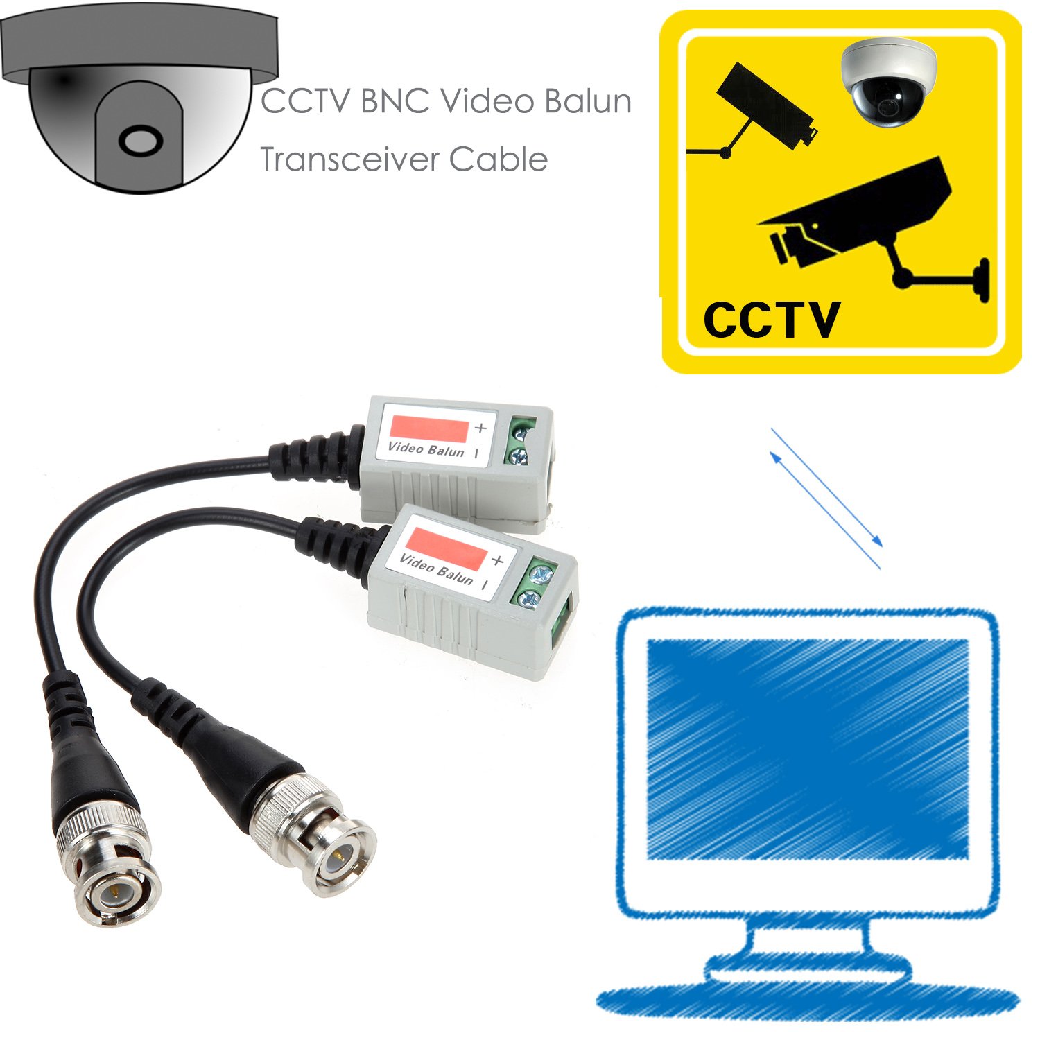 VIMVIP® 6 Pairs (12 Pcs) Mini CCTV BNC Video Balun Transceiver Cable