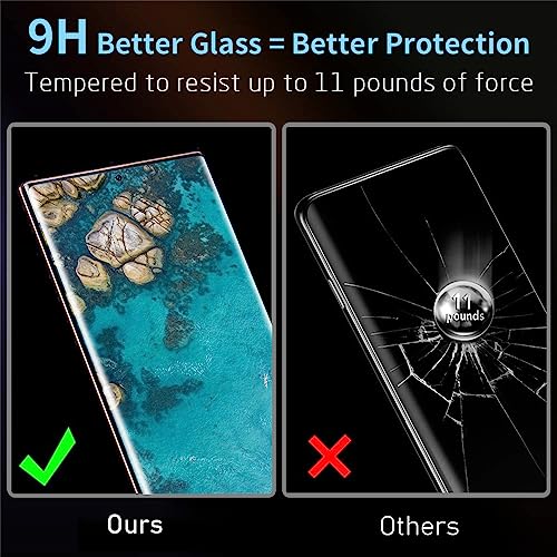 Coliary [2+2 Pack] Galaxy S23 Ultra Screen Protector, 9H Tempered Glass, Ultrasonic Fingerprint Support, 3D Curved, HD Clear Scratch Resistant for Samsung Galaxy S23 Ultra 5G Glass Screen Protector