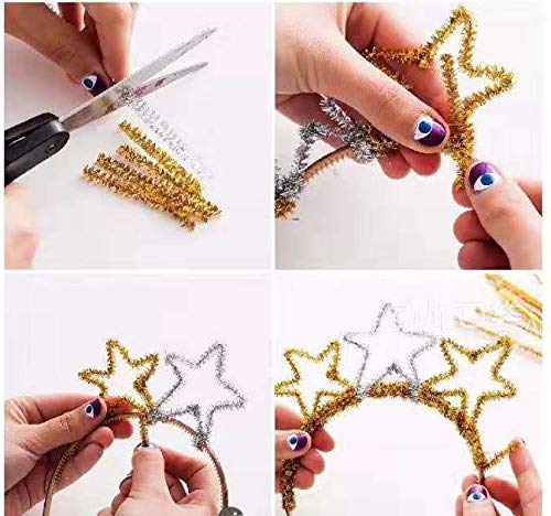 Gold Chenille Stems Pipe Cleaners for DIY Art Creative Crafts Decorations