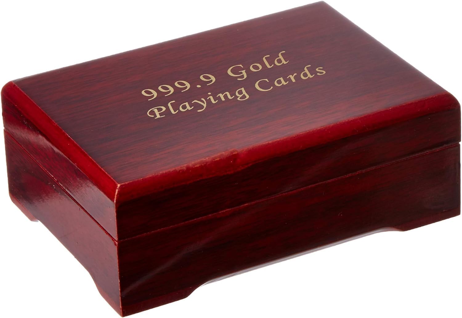 Gold Plated Playing Cards Poker with Wooden Gift Box Case Make Your Magic Tricks More Luxurious & Creative for Family & Friend
