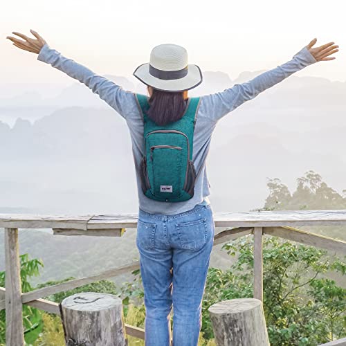G4Free 10L/15L Hiking Backpack Lightweight Packable Hiking Daypack Small Travel Outdoor Foldable Shoulder Bag(Teal Blue)
