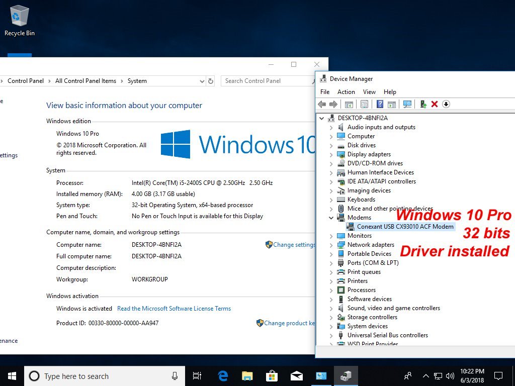 USB 56K External Dial Up Fax Data Modem Windows 10 / 8 / 7 / XP / Vista