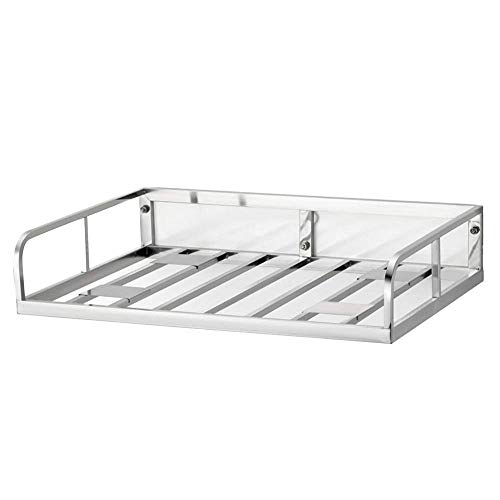 JF-XUAN Kitchen Shelf Stainless Steel Microwave Oven Rack Shelf Unit Compatible with Kitchen Utensils Towels Mits And More Home Organiser (Color : Silver, Size : 55X38.5X10.5CM)