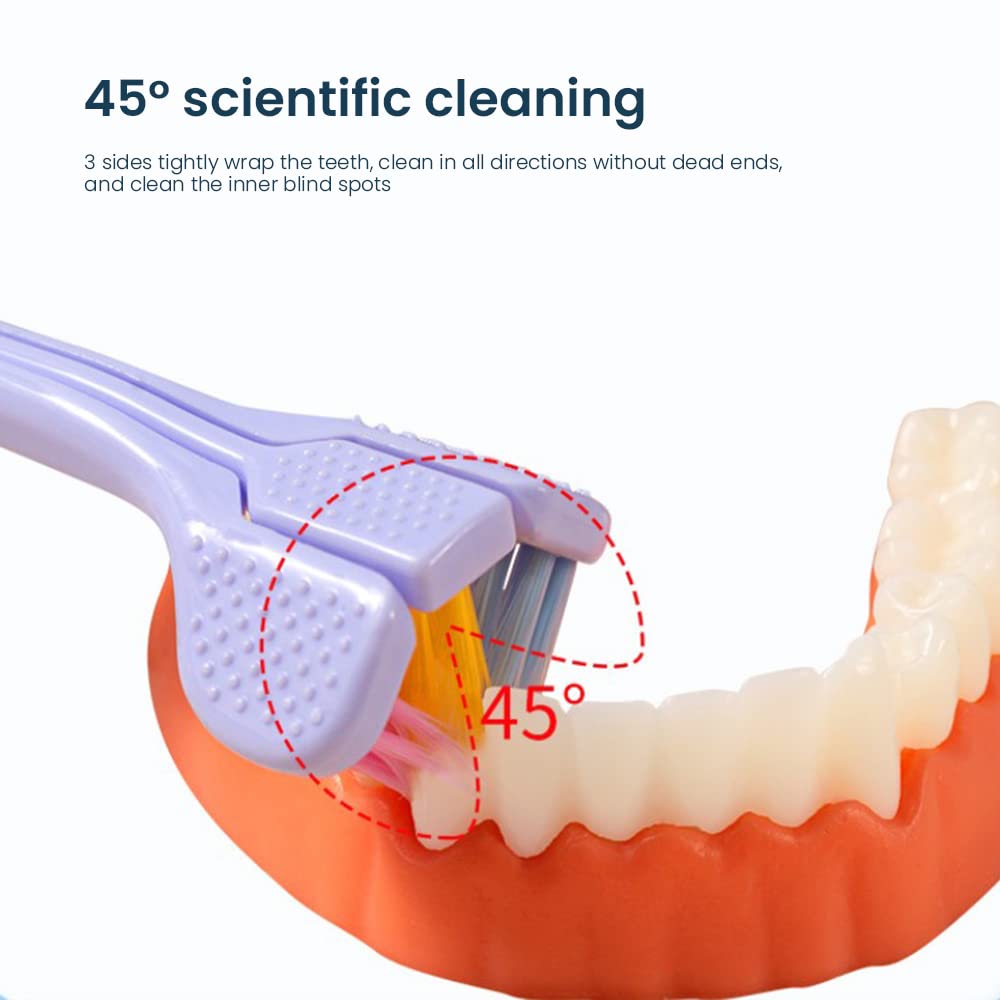 Chanshi 3 Sided Toothbrush for Adults, Triple-Angle Tooth-Hugging Deep Cleaning Soft Bristles Tooth Brush, Toothbrushes All Sides Cleaning Oral Care Products