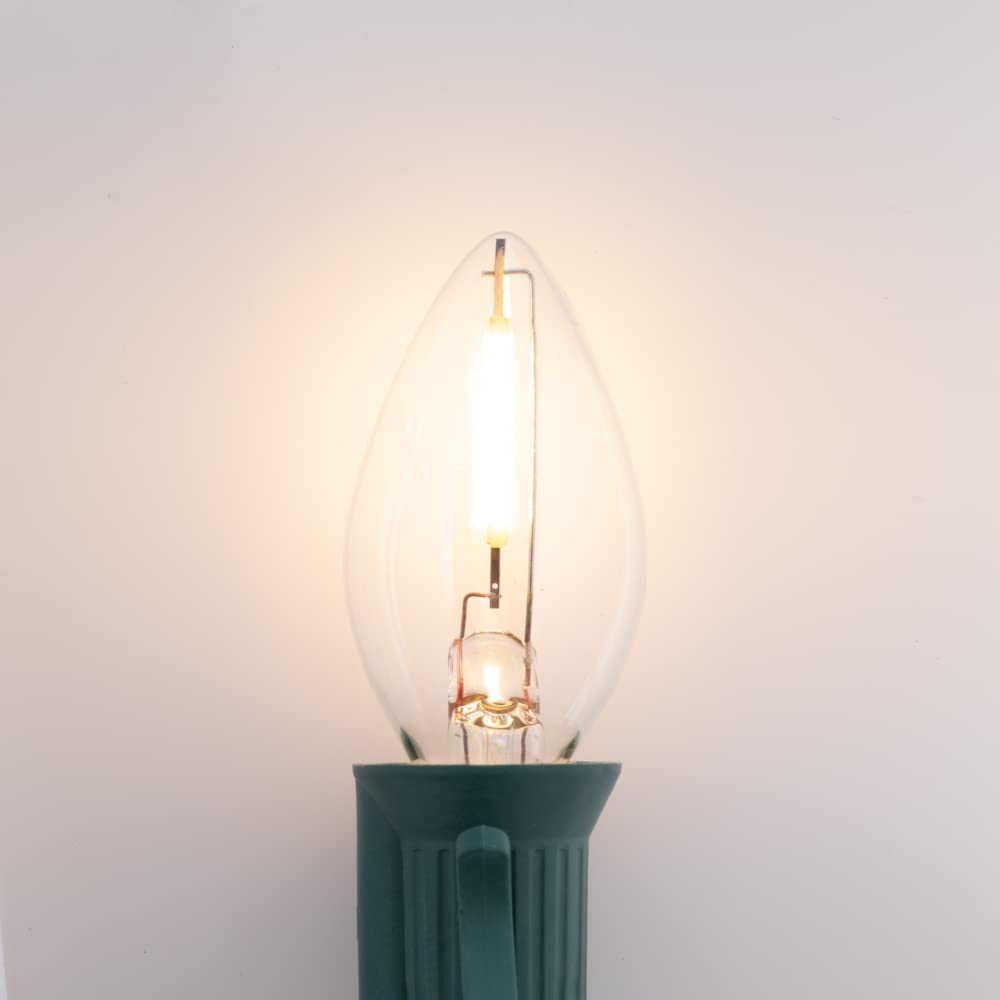 Creative Hobbies LED Night Light Bulbs, 4W 5W 6W 7W Incandescent Equivalent, C7 Candelabra Base, Indoor and Outdoor Christmas Light Strings, Electric Window Candles, Night Lights (25)