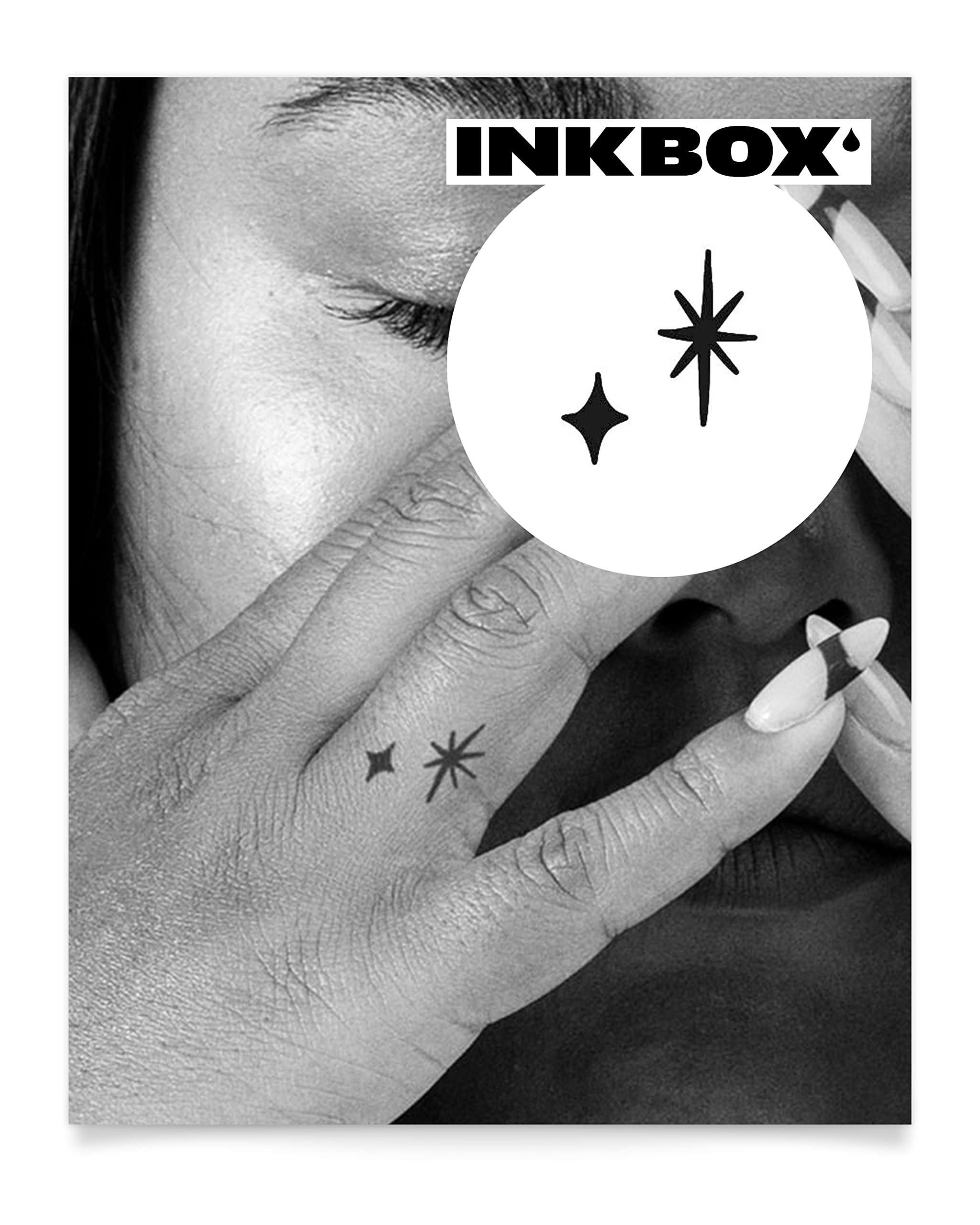 Inkbox Temporary Tattoos, Semi-Permanent Tattoo, One Premium Easy Long Lasting, Water-Resistant Temp Tattoo with For Now Ink - Lasts 1-2 Weeks, Sparkle, 1 x 1 in