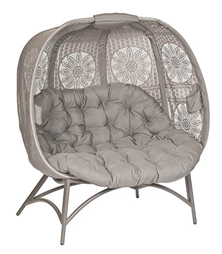 Flowerhouse Cozy 4-Legged Metal Outdoor Pumpkin Lounge Chair Dreamcatcher Sand