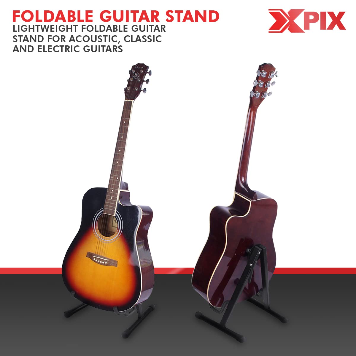 Blue Lava Original 36" Acoustic Guitar w/Ultra-light Body + Lite Bag + FreeBoost and Effects plus Bundle w/Foldable Guitar Stand + 1/4" TRS Cable + On-Stage Guitar Strap and more
