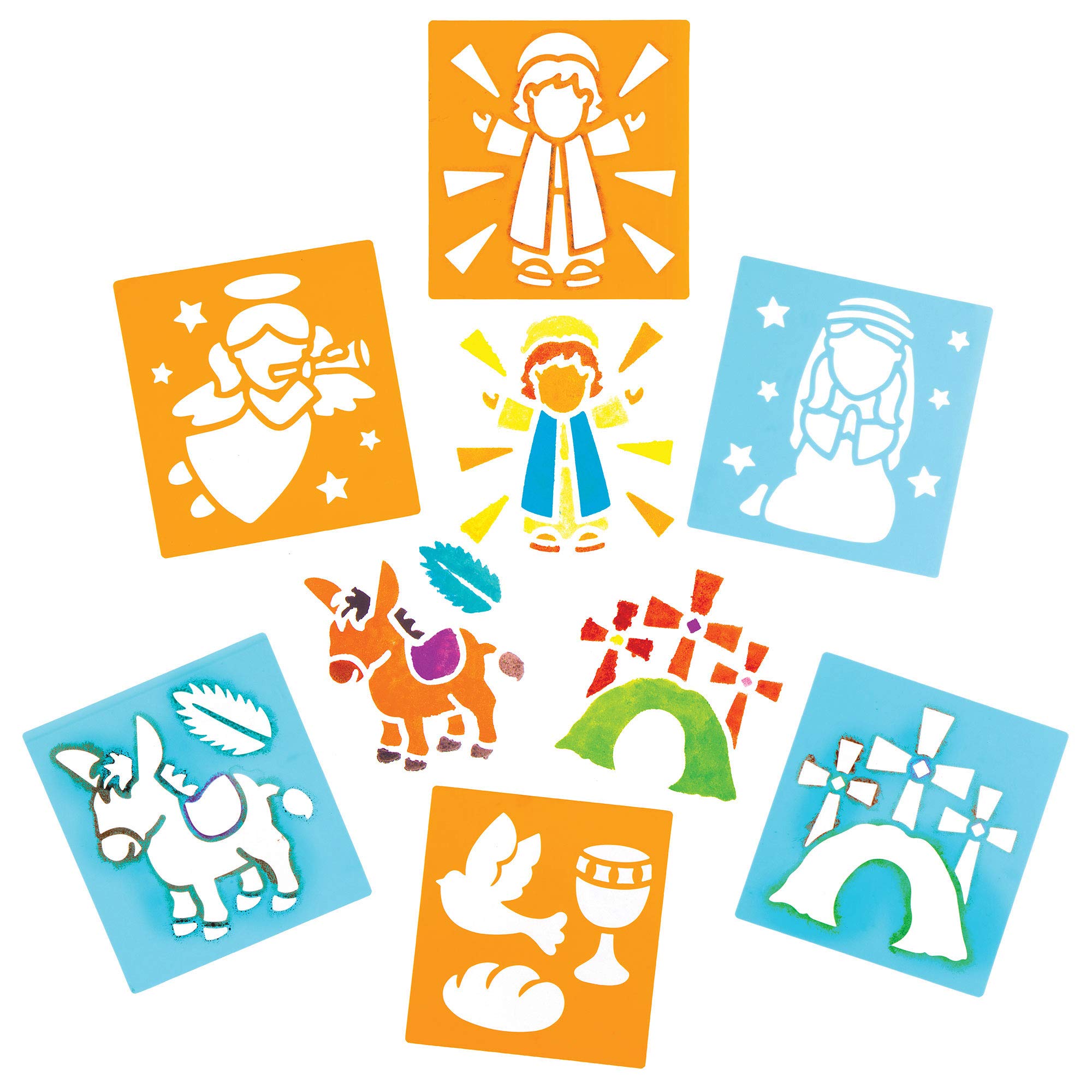Baker Ross AT575 Holy Week Stencils - Pack of 6, Easter Creative Art and Craft Supplies for Kids to Make and Decorate