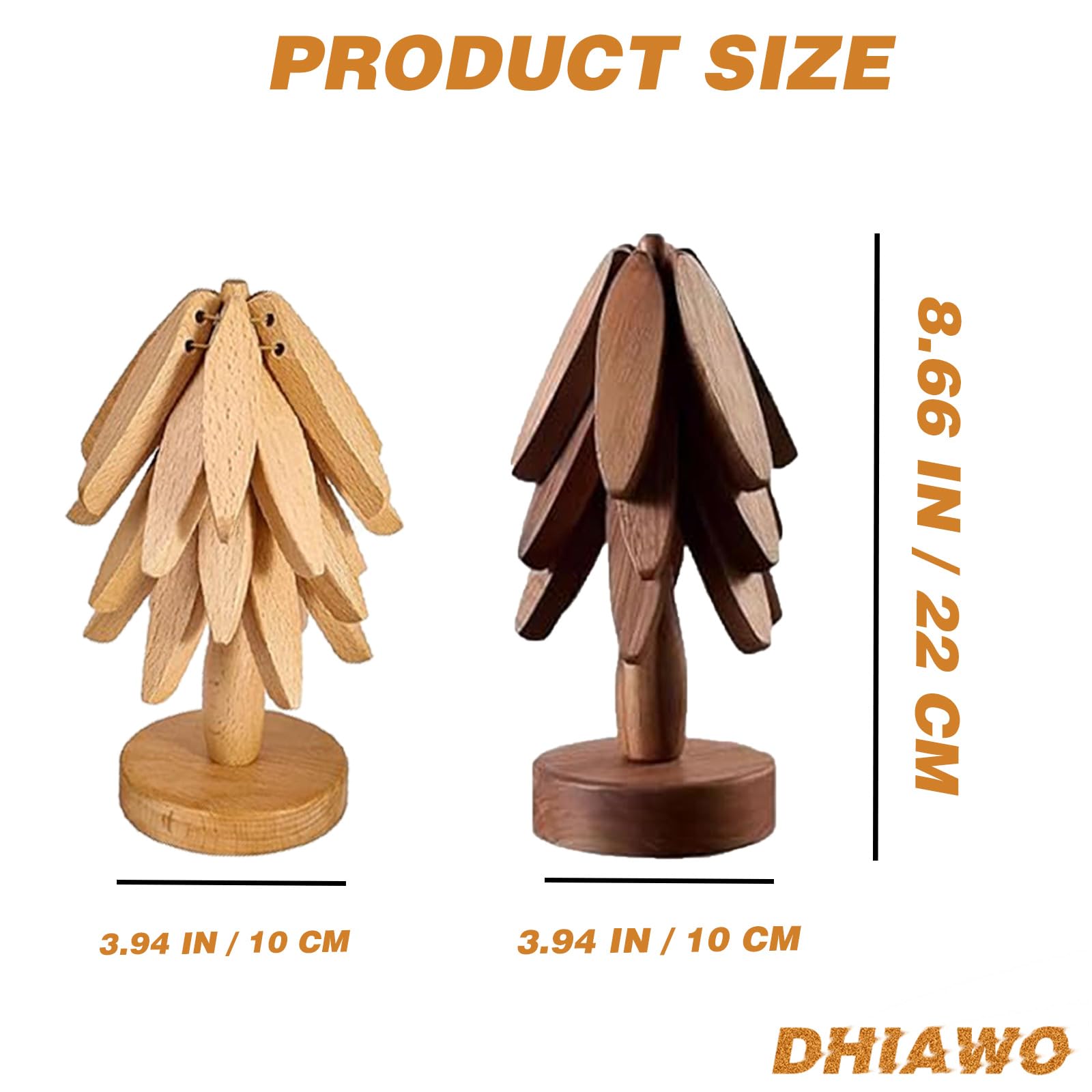 Dhiawo Wooden Tree Coaster, 2024 New Tree Coaster, Wooden Tree Coaster, Tree Shape Trivets Set, Wooden Trivets for Hot Dishes,Tree Shape Trivet Set Coaster for Teapot Hot Pots (A)