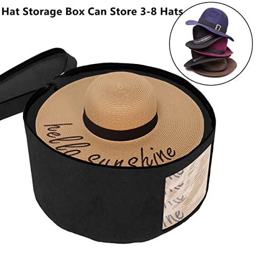 Color You Hat Box, Hat Storage Box 17" Diameter Hat Boxes for Women Men Storage Large Round Hat Travel Case with Dustproof Lid Travel Hat Box Stuffed Animal Toy Clothes Sheet Hat Organizer