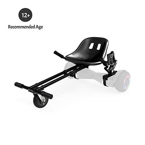 Jetson JetKart 2.0 Universal Hoverboard Attachment, 6" Tire, Bucket Seat, Adjustable Footrest Accommodates Most Heights, Ages 12+, Black, JKAR20-BK