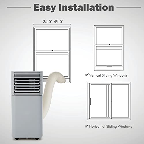 PETSITE Portable Air Conditioner, 8000 BTU AC Cooling Unit for Room, 3 in 1 AC Unit with Air Cooler & Fan & Dehumidifier Mode, Cools Up to 230 sq.ft (8000BTU, Grey)