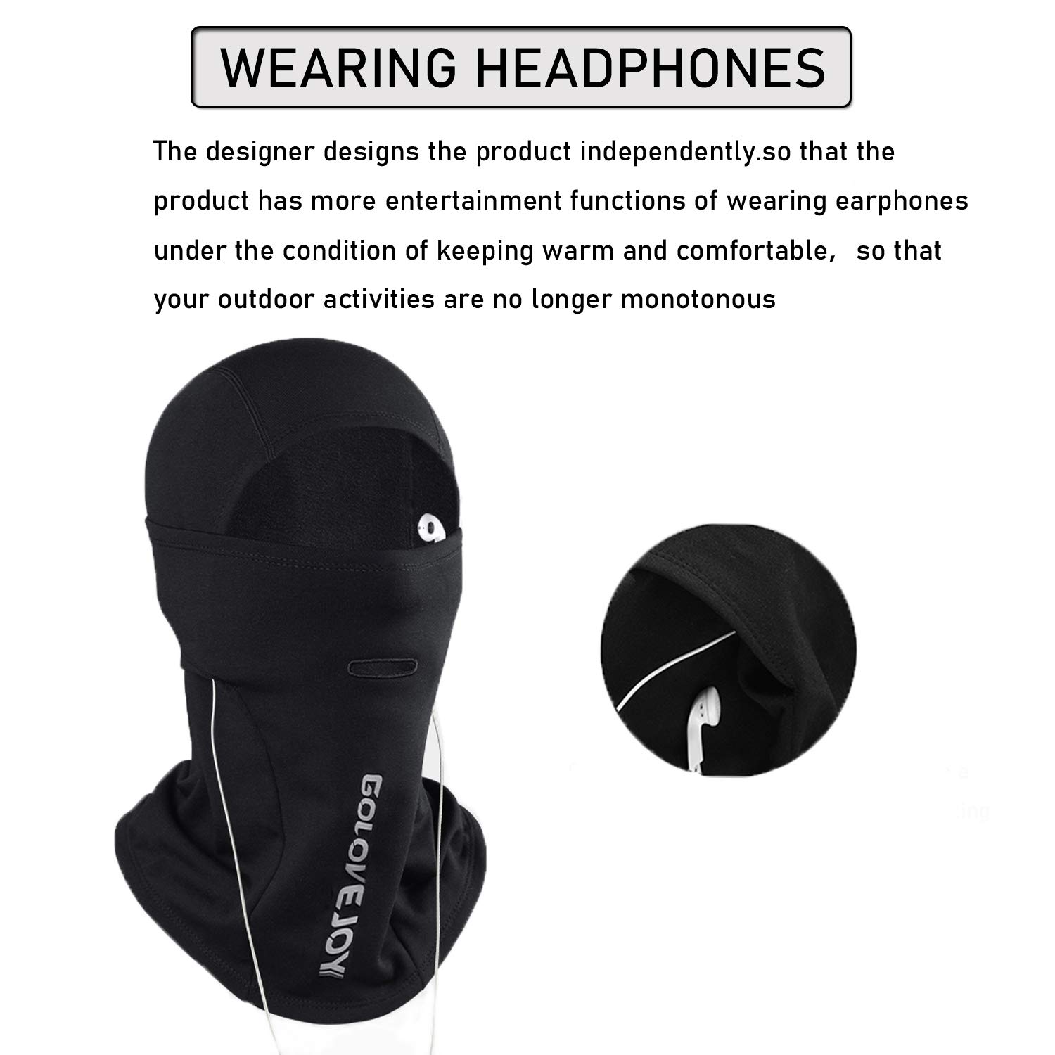 Balaclava Ski Mask Winter for Men Women,Anti Dust Windproof Thermal Motorcycle Loops Reusable Face Mask(Black) (Black-TJ16)