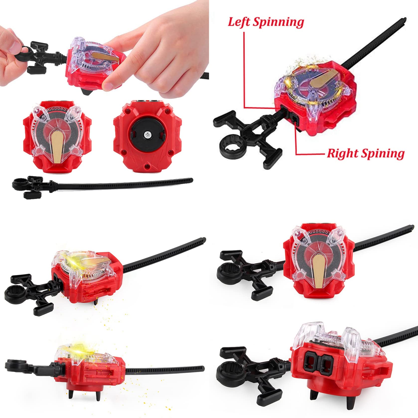 Battling Top Metal Master Fusion Gyro Starter BU B-200 Xiphoid Xcalibur Xanthus Sword'-1 Booster & Battle Left/Right Spin Sparking Burst Bey Wire Ripcord LR Launcher + Launcher Grip (B-200)