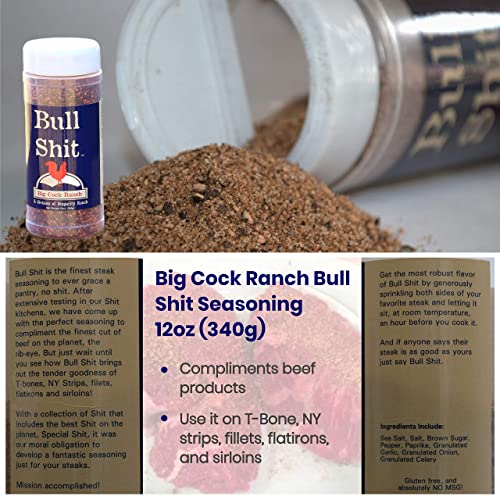 Big Cock Ranch Gourmet Seasoning Bundle All-Purpose Special 13oz, Bull for Steak, Good Sweet N' Salty 11oz and Chicken Gluten-Free and No MSG
