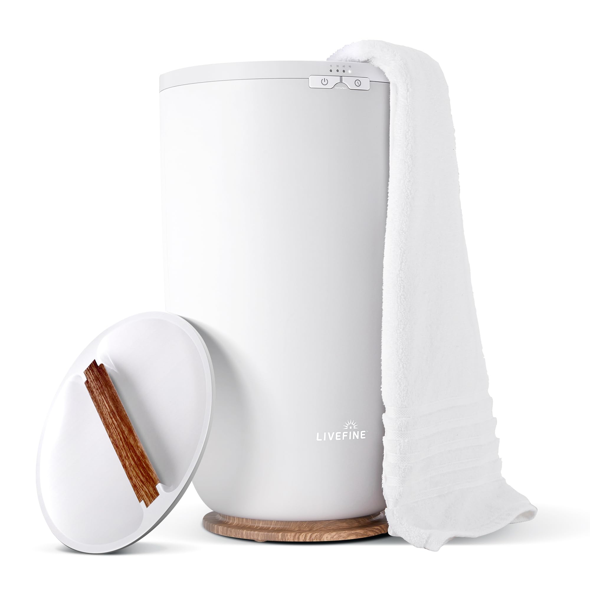 Live Fine Towel Warmer | Large Bucket Style Luxury Heater, Adjustable Timer, Auto Shut-Off | Fits Up to Two 40” x 70” Oversized Towels