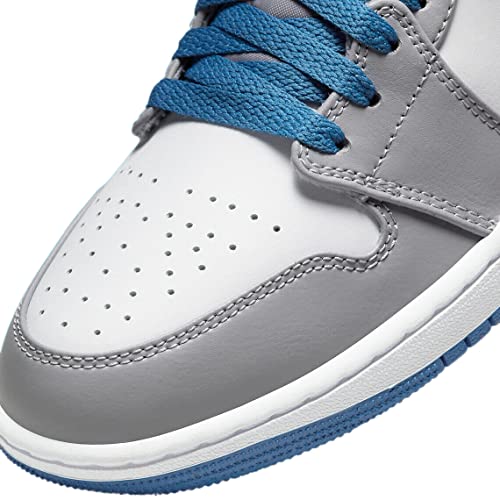 Jordan Men's Air 1 Mid, Cement Grey/White-true Blue, 13
