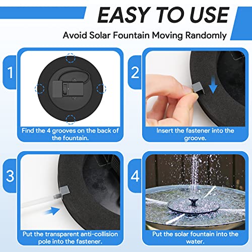 GOLDFLOWER Solar Fountain, Floating Solar Powered Water Fountain Pump for Bird Bath, Garden, Pond, Pool, Outdoor (2.5W)