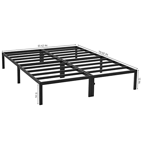 GreenForest 70 in L Shaped Desk with Drawers and Printer Stand and Queen Size Bed Frame Easy Quick Assembly