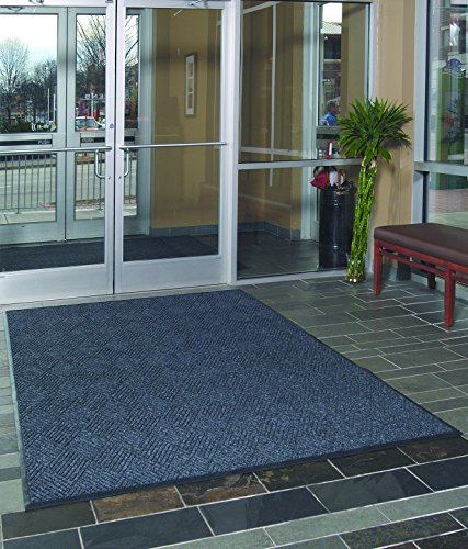 WaterHog Max Diamond | Commercial-Grade Entrance Mat with Diamond Pattern & Rubber Border | Indoor/Outdoor, Quick-Drying, Stain Resistant Door Mat (Black Smoke, 2' x 3')