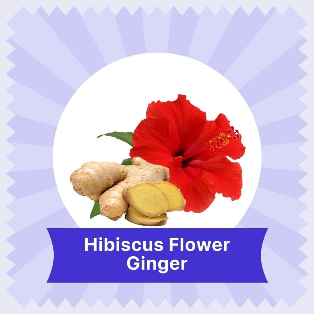 BLUE TEA - Hibiscus Ginger Herbal Tea - 18 Tea Bags | DETOX TEA | Caffeine & Gluten Free - Non-GMO | Tin Packaging |
