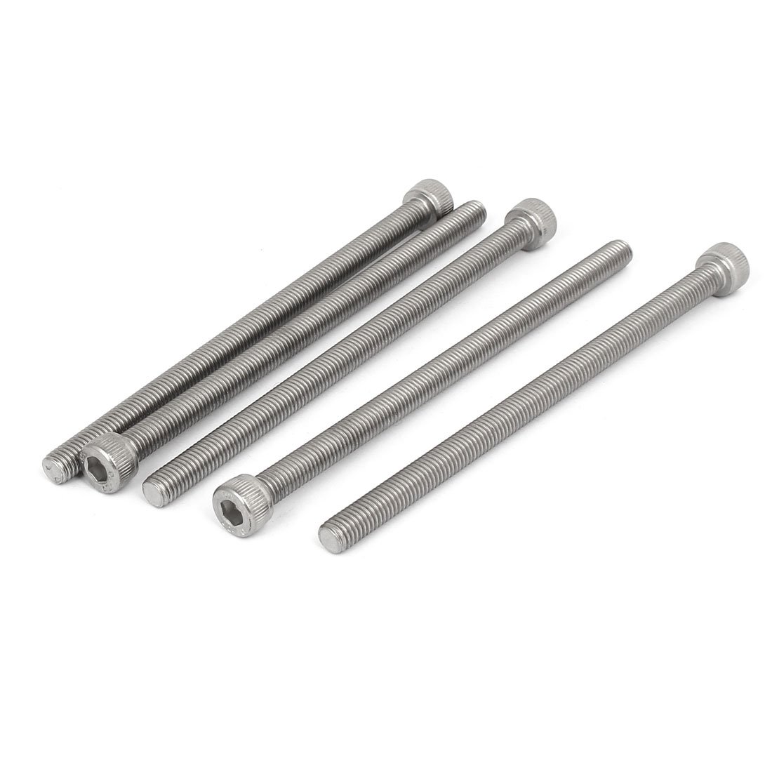 uxcellÂź M8x140mm Thread 304 Stainless Steel Hex Socket Head Cap Screw Bolt DIN912 5pcs