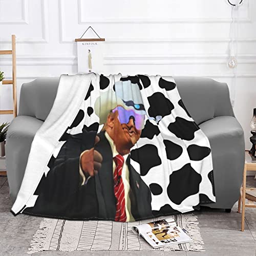 Cow Print Cowboy Blanket Throw Blanket Ultra Soft Blankets Warm Lightweight Flannel Blanket 50"x40"