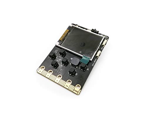 Kittenbot Meowbit Card-Sized Retro Game Computer Codable Console for Microsoft Makecode Arcade & Python Video Game Compatible Micro:bit Expansion Board for Robot Building Without Battery(Blue)