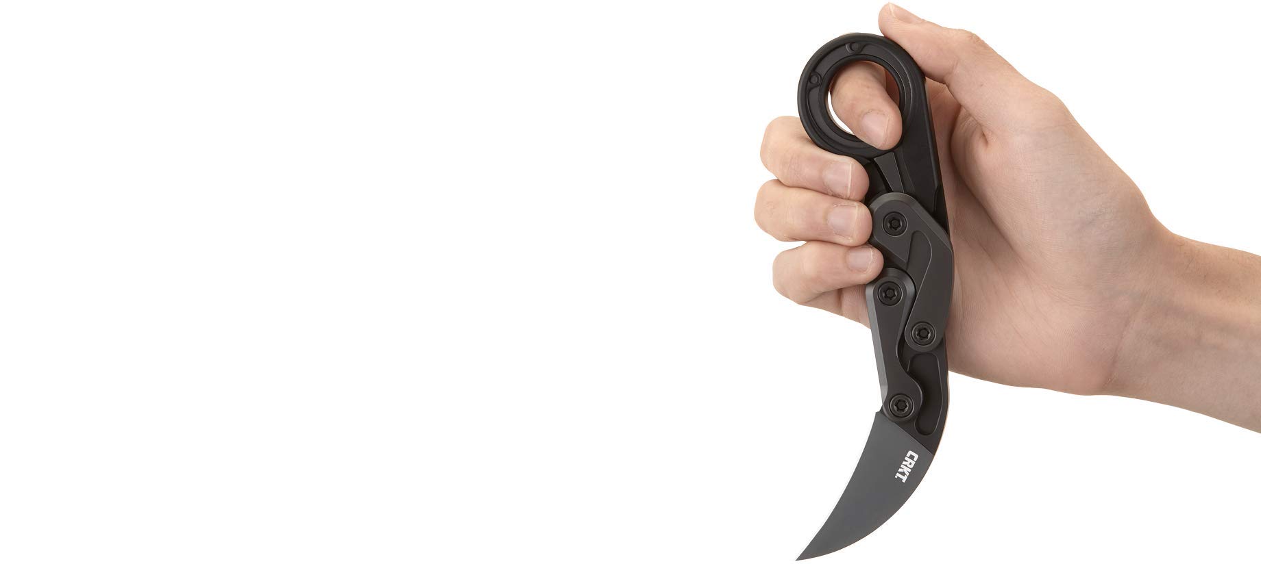 CRKT Provoke First Responder Folding Pocket Knife: Morphing Karambit, D2 Blade Steel, Kinematic Pivot Action, Integrated Safety Lock, Low Profile Pocket Clip, Glass Breaker, Sheath 4042