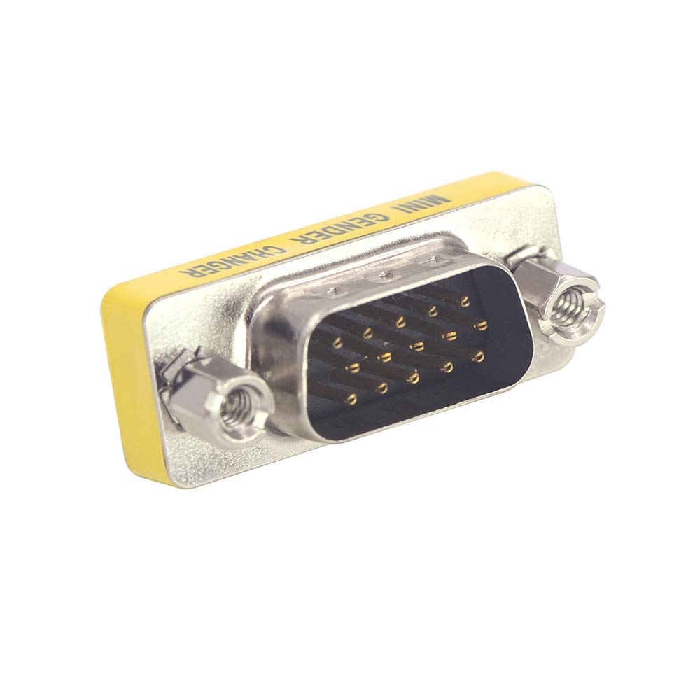 VCE VGA Adapter, Male to Male SVGA Coupler HD15 Mini Gender Changer, VGA Cable Extender, 3-Pack