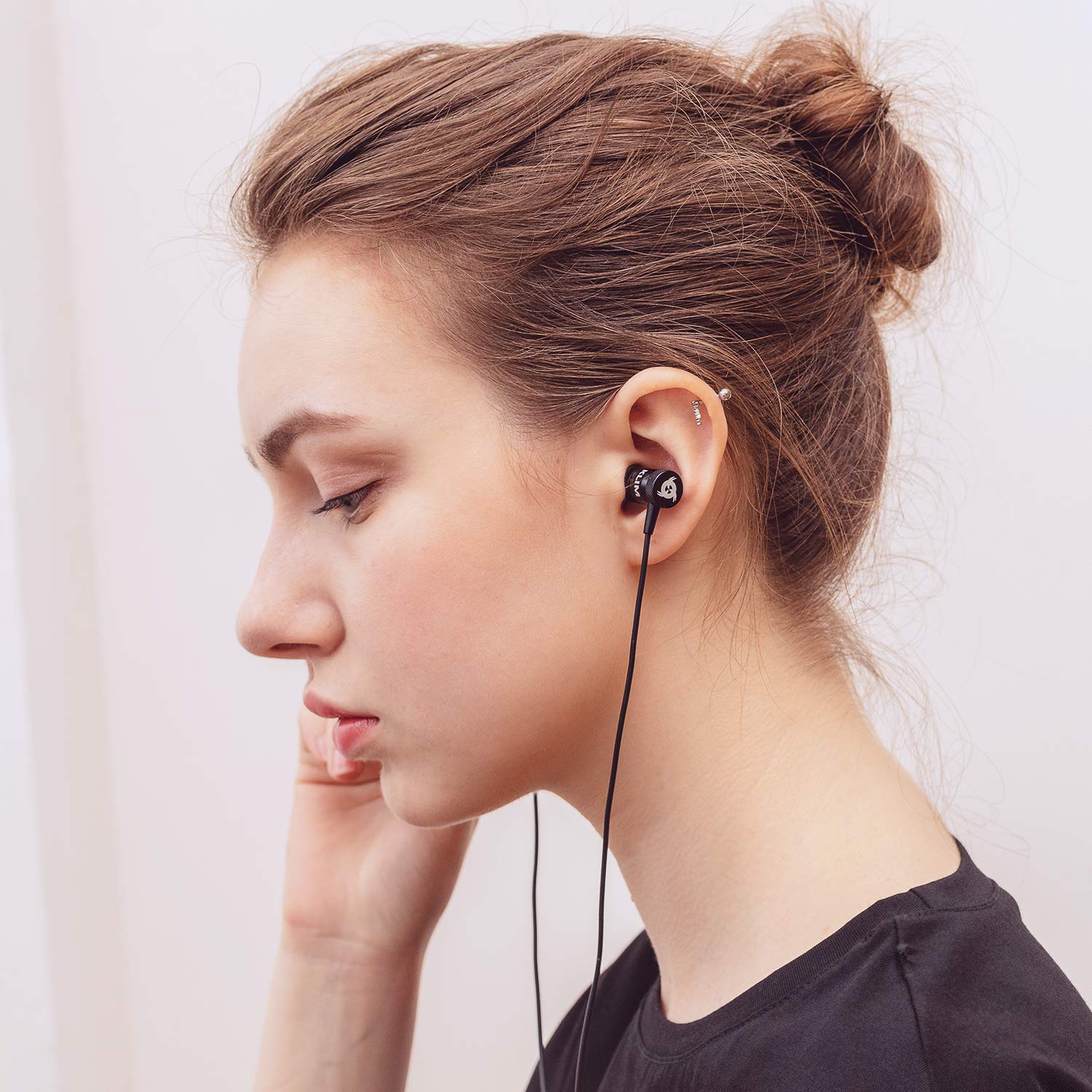KLIM Fusion Earbuds with Microphone - New - Innovative: in-Ear with Memory Foam - Long-Lasting Wired Ear Buds - Earphones with Mic and 3.5mm Jack - Green
