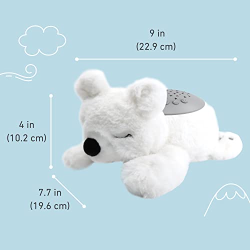 Pure Enrichment® PureBaby® Sound Sleeper Portable Sound Machine & Star Projector - Plush Sleep Aid with Night Light, 10 Lullabies, White Noise, Heartbeat, Birds & More for Baby & Toddlers (Polar Bear)